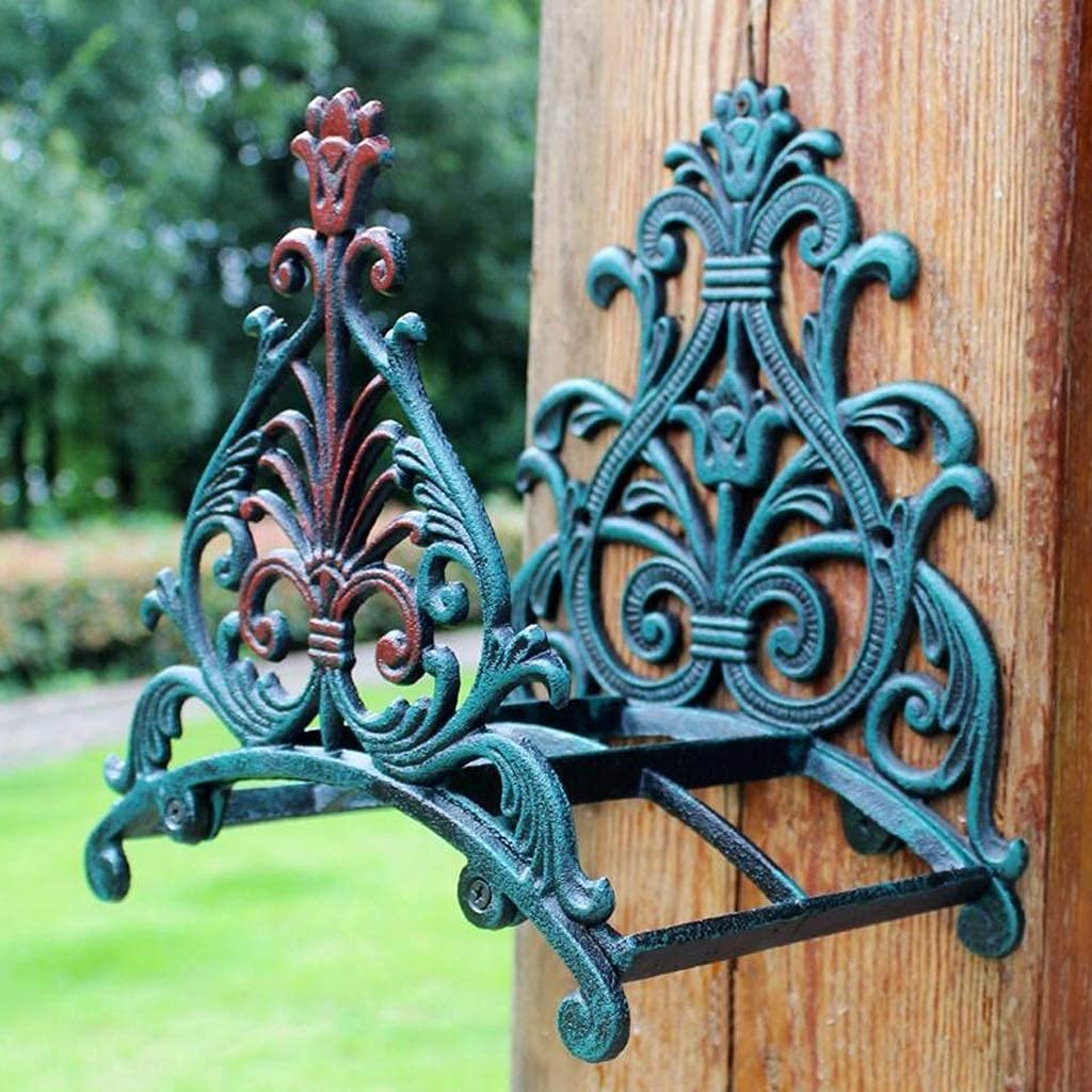 Riyyow European Tulip Flower Cast Iron Wrought Iron Pipe Bracket Cast Iron Gardening Decoration Retro Villa Garden Pipe Rack Cast Iron Doorbell Decoration