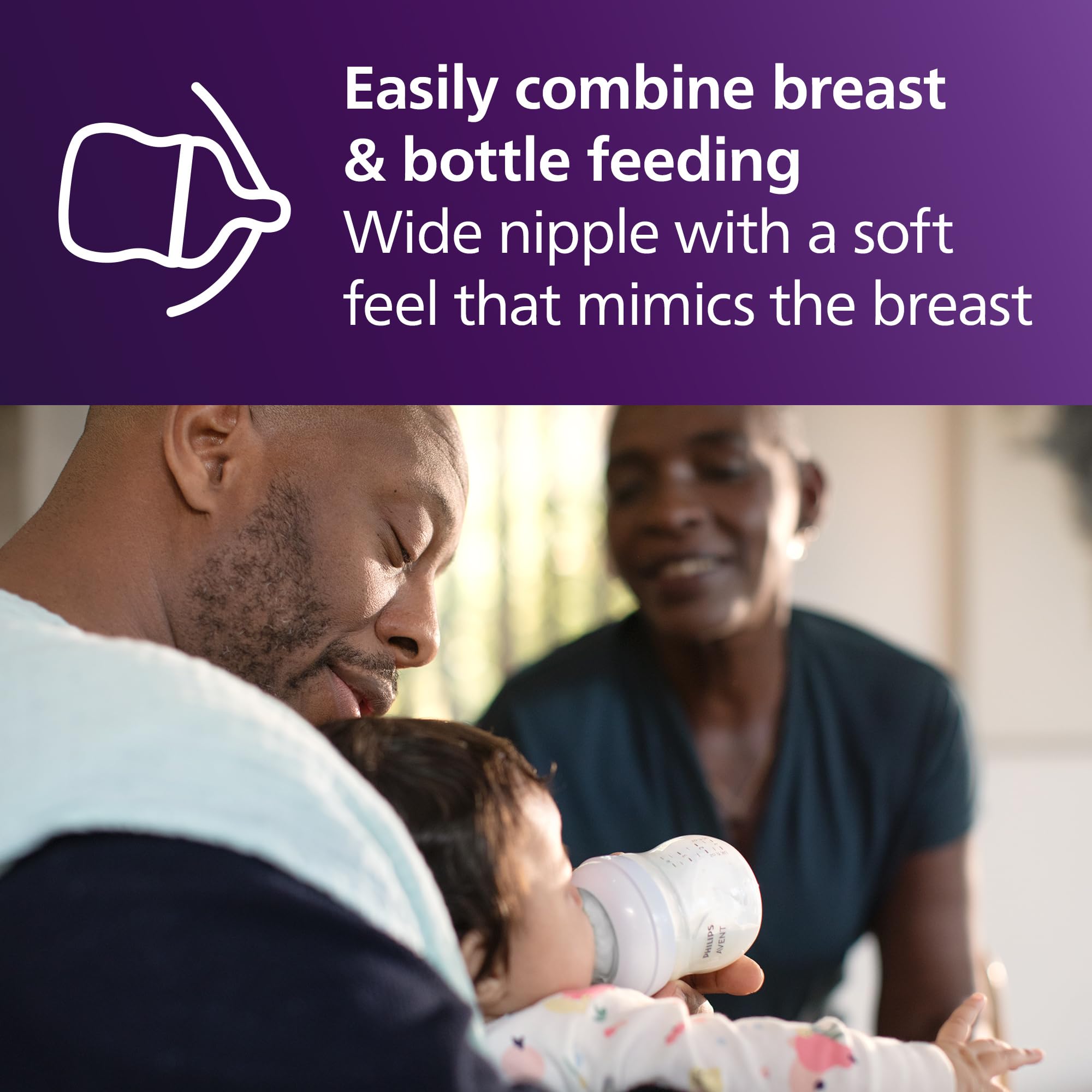 Philips AVENT Natural Baby Bottle with Natural Response Nipple, Clear, 9oz, 4pk, SCY903/04