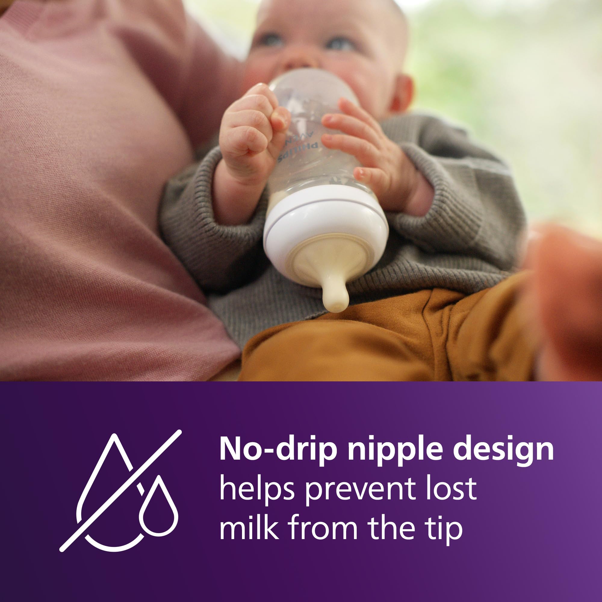 Philips AVENT Natural Baby Bottle with Natural Response Nipple, Clear, 9oz, 4pk, SCY903/04