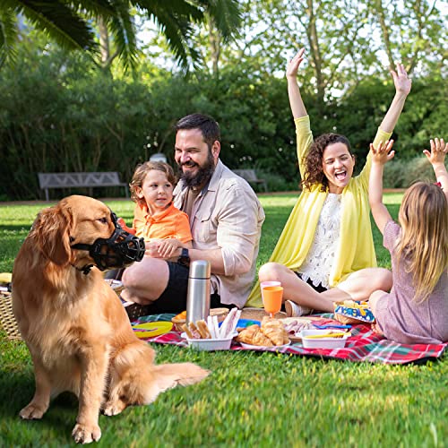 Dog Muzzle for Large Dogs, Dog Muzzles for Biting, Breathable Adjustable Basket Muzzle Comfortable for German Shepherd, Australian Shepherd, Golden Retriever, Labrador Retrieve-XL