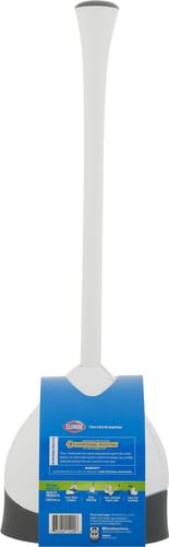 Clorox Toilet Plunger and Hideaway Caddy Bathroom Combo, White/Grey