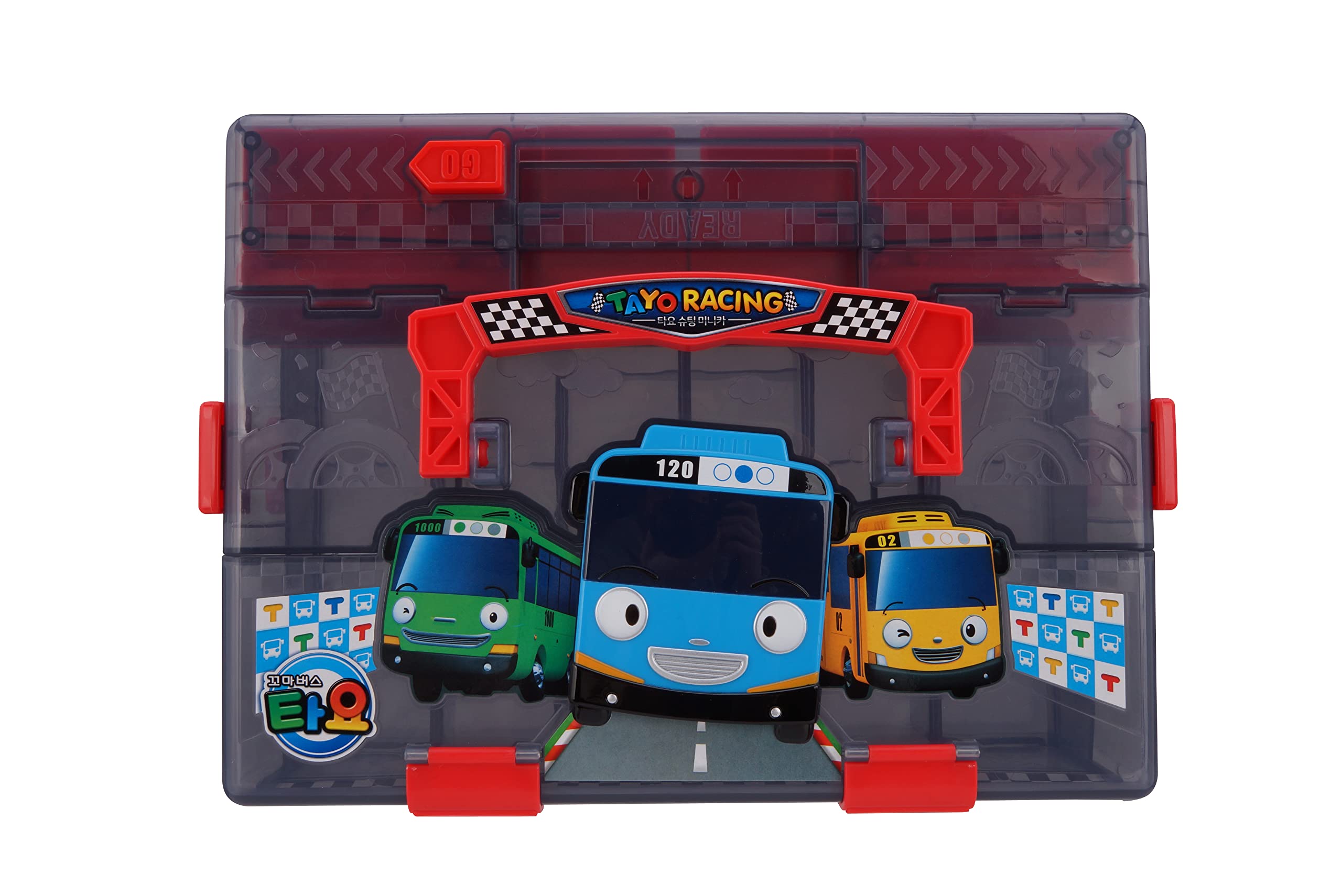 The Little Bus Tayo and Friends- Mini car Toy Storage and Racing Stadium for 26 Mini Cars with Handle…
