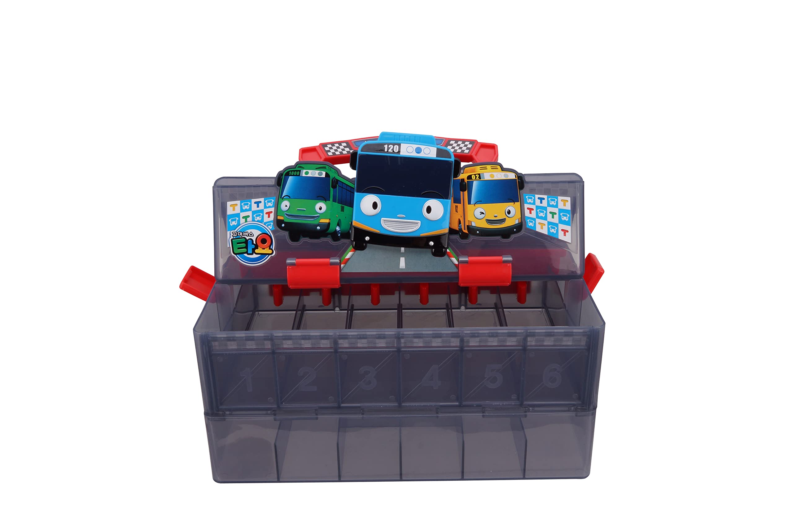 The Little Bus Tayo and Friends- Mini car Toy Storage and Racing Stadium for 26 Mini Cars with Handle…