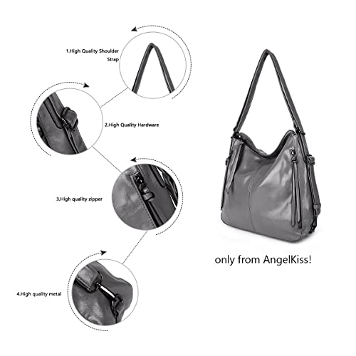 Convertible Backpack Purse For Women Handbag Hobo Tote Satchel Shoulder Bag - Smooth Dark Purple