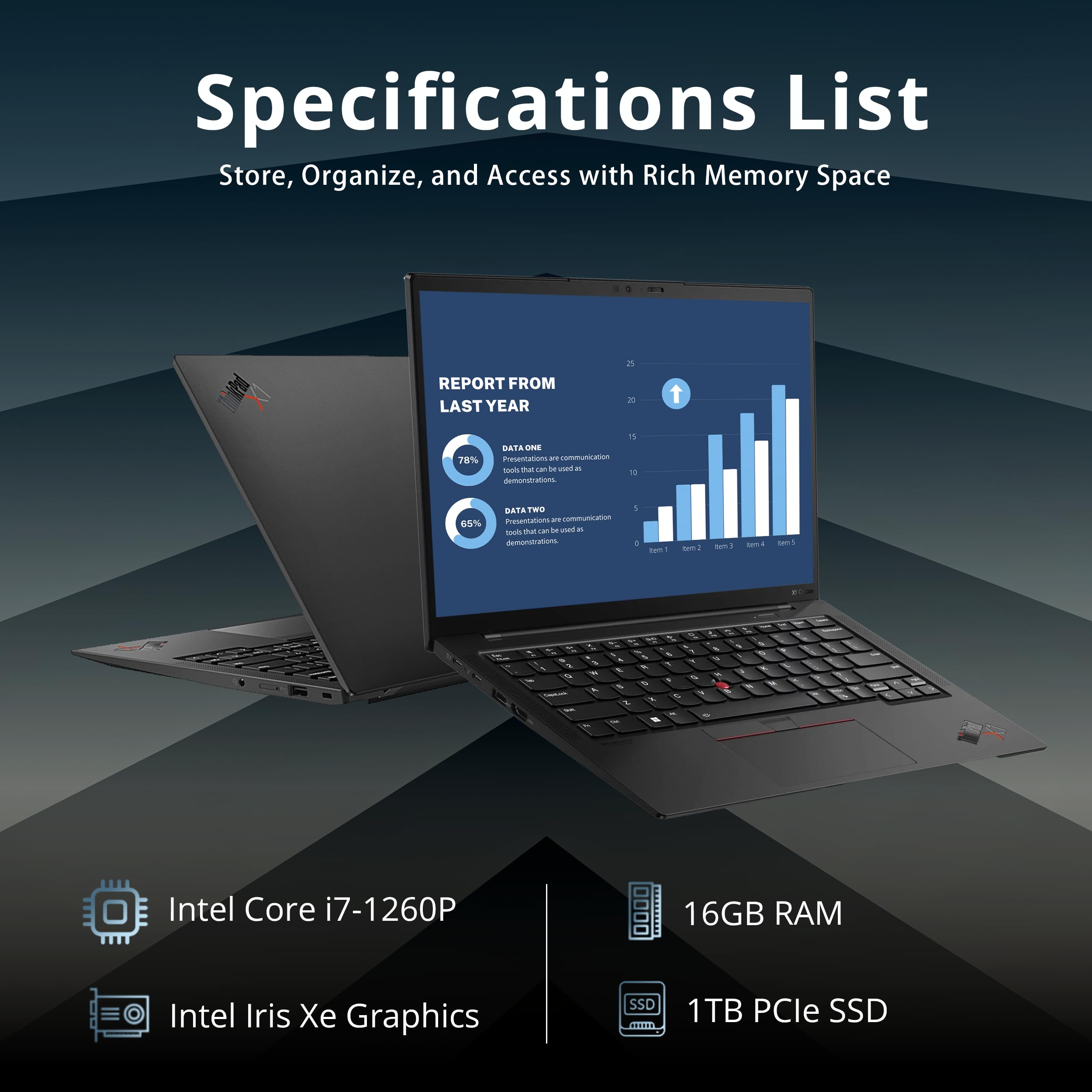 2022 Lenovo 14" WUXGA FHD ThinkPad X1 Carbon Gen 10 Touchscreen Laptop, Intel 12th Core i7-1260P, 16GB RAM, 1TB PCIe SSD, Iris Xe Graphics, Low Blue Light, Windows 11 Pro, Black, 32GB USB Card