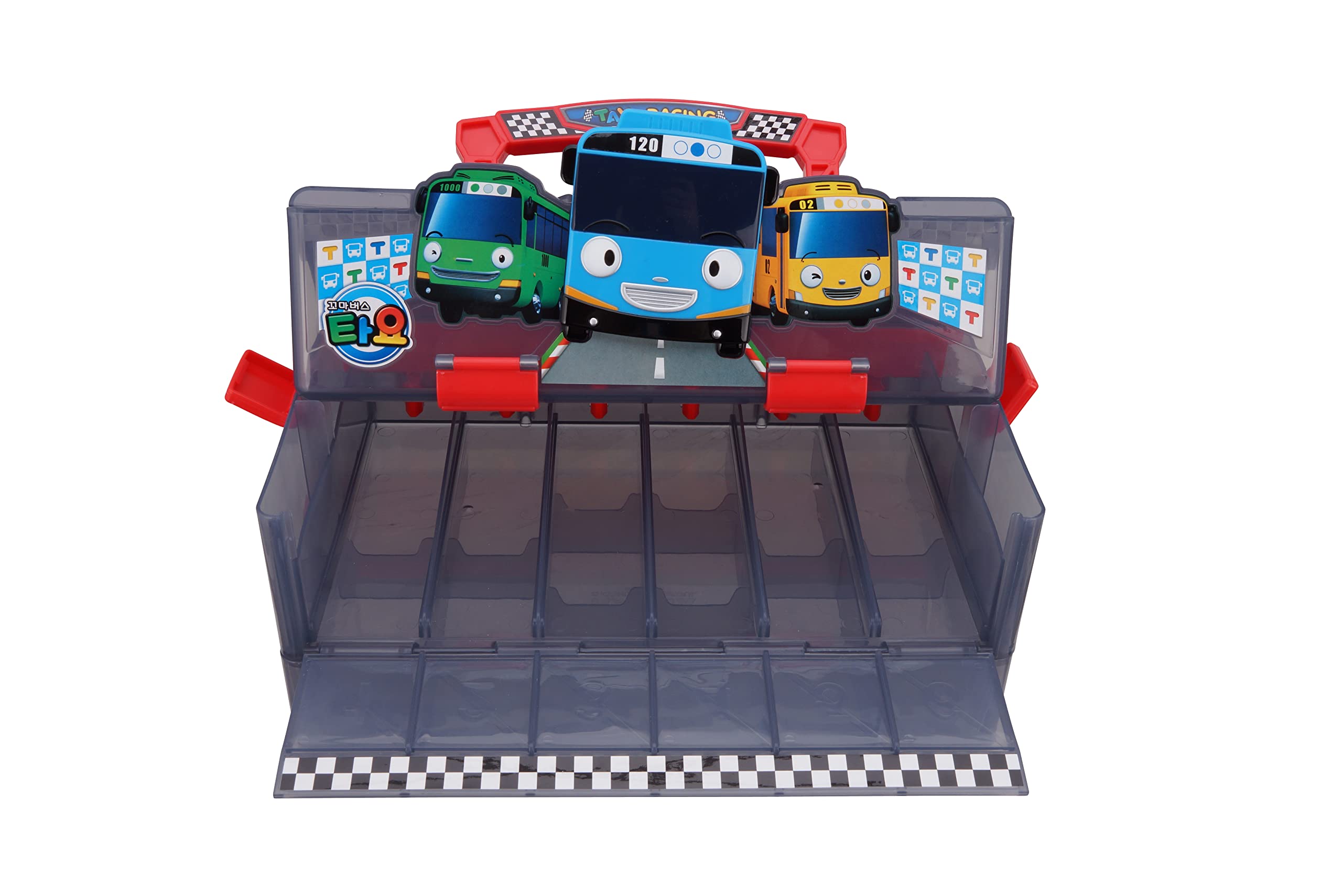 The Little Bus Tayo and Friends- Mini car Toy Storage and Racing Stadium for 26 Mini Cars with Handle…