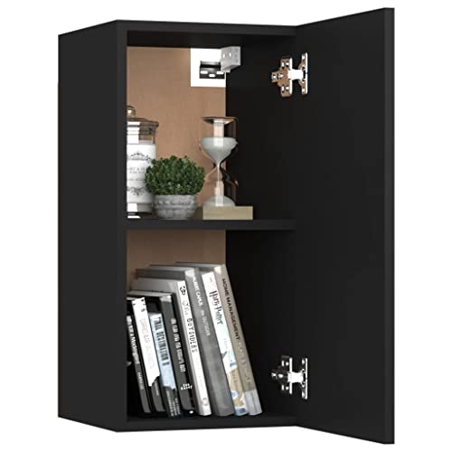 WIFESE Wall Cabinet 2 pcs 12"x11.8"x23.6" Laundry Room Storage Cabinets Tv Wall Shelf Floating Table for Wall Small Wall Cabinets for Storage with Doors Floating Desk for Wall Black