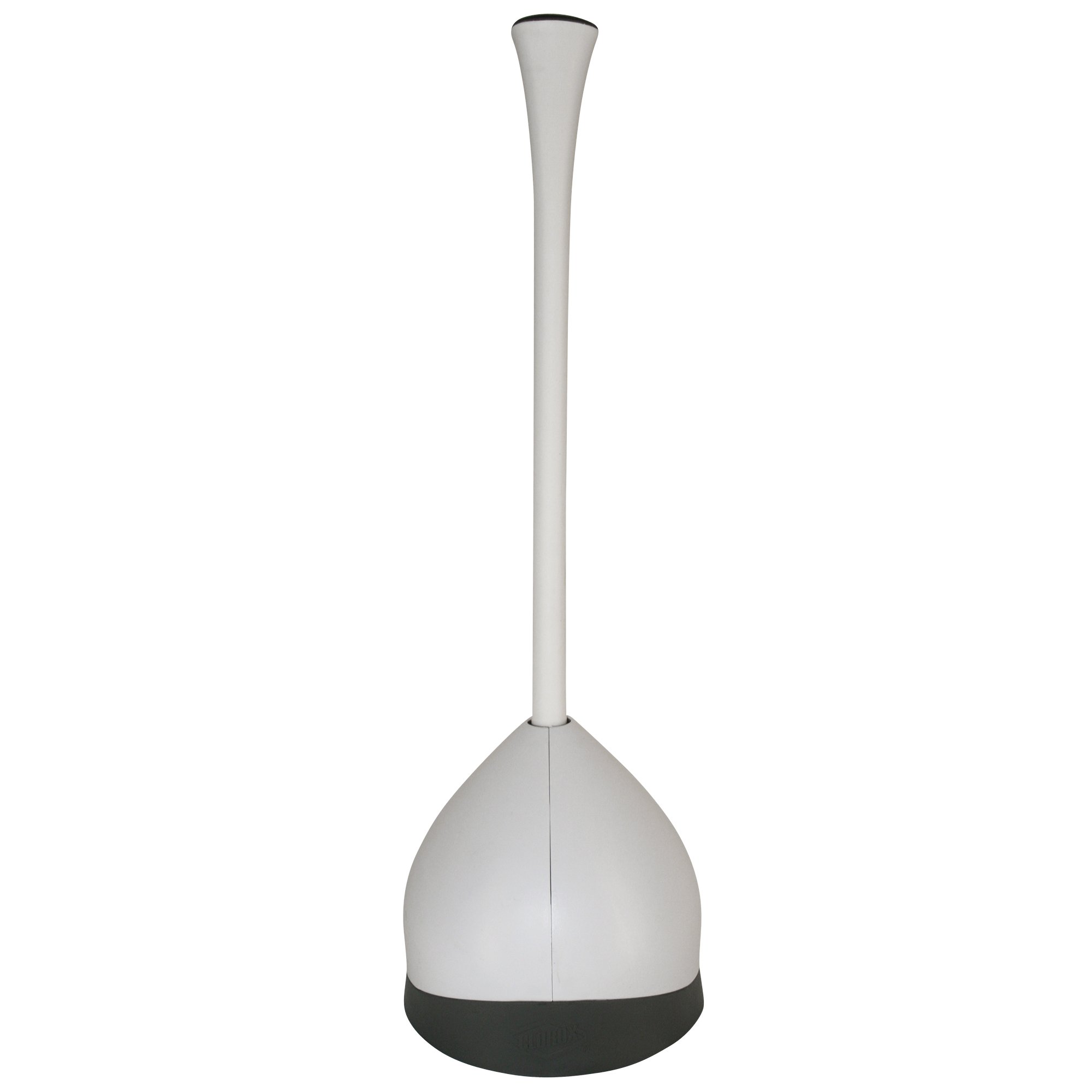 Clorox Toilet Plunger and Hideaway Caddy Bathroom Combo, White/Grey