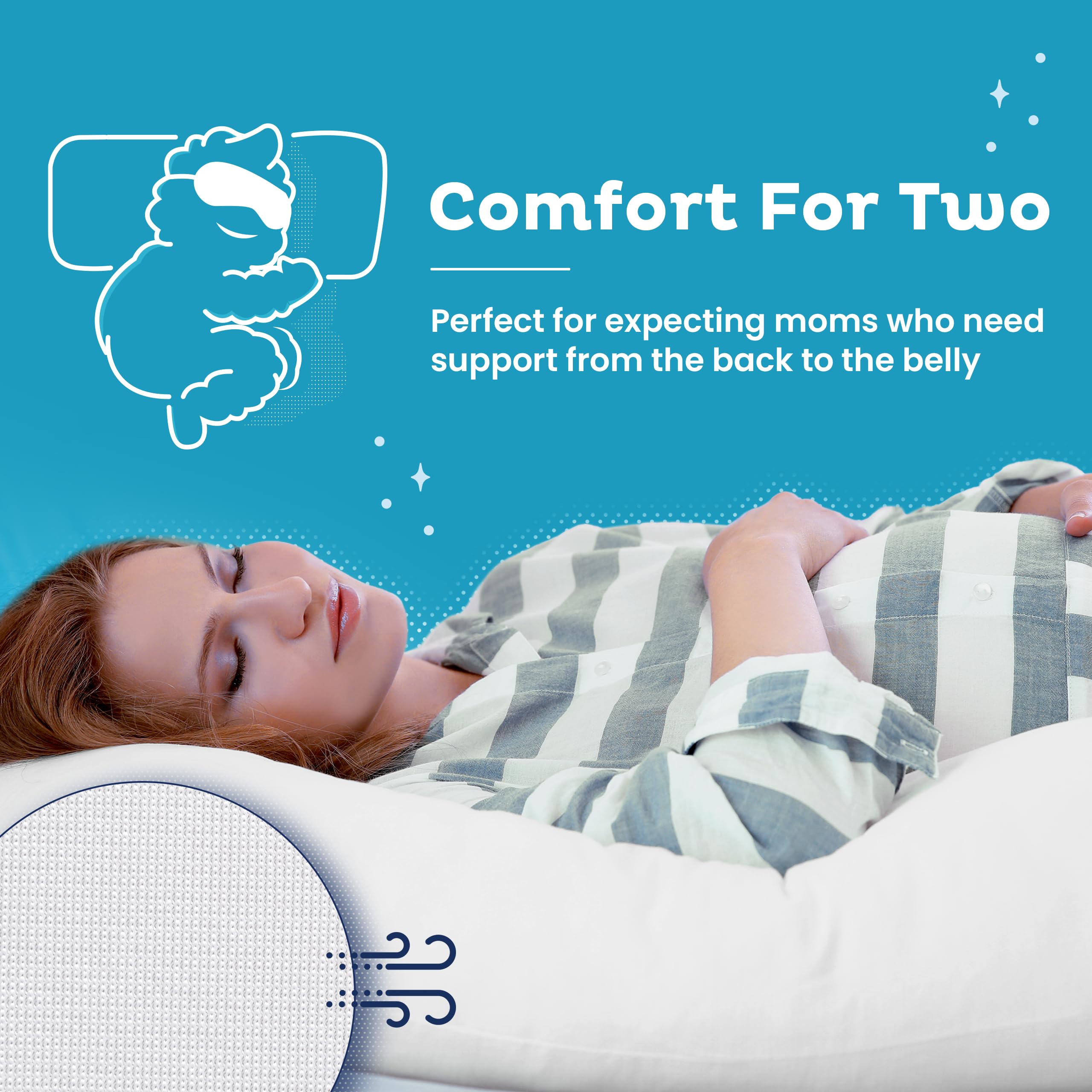 Snuggle-Pedic Long Body Pillow for Adults - Big 20x54 Pregnancy Pillows w/ Shredded Memory Foam & Bamboo Cooling Pillow Cover - Cuddle Pillow for Bed, Firm Maternity Side Sleeper Pillow Insert to Hug