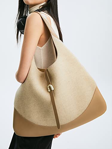 Amazing Song Leather Hobo Bag for Women, Shoulder Tote bag Soft Luxury Leather Genuine Designer Handbag with Inner Purse