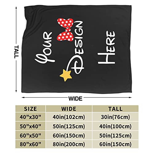 Custom Blanket Personalized Blanket Customized Blanket with Photos Text Logo Throw Blankets Soft Cozy for Christmas Halloween Birthday Day Valentines Day Gift 80"x60"