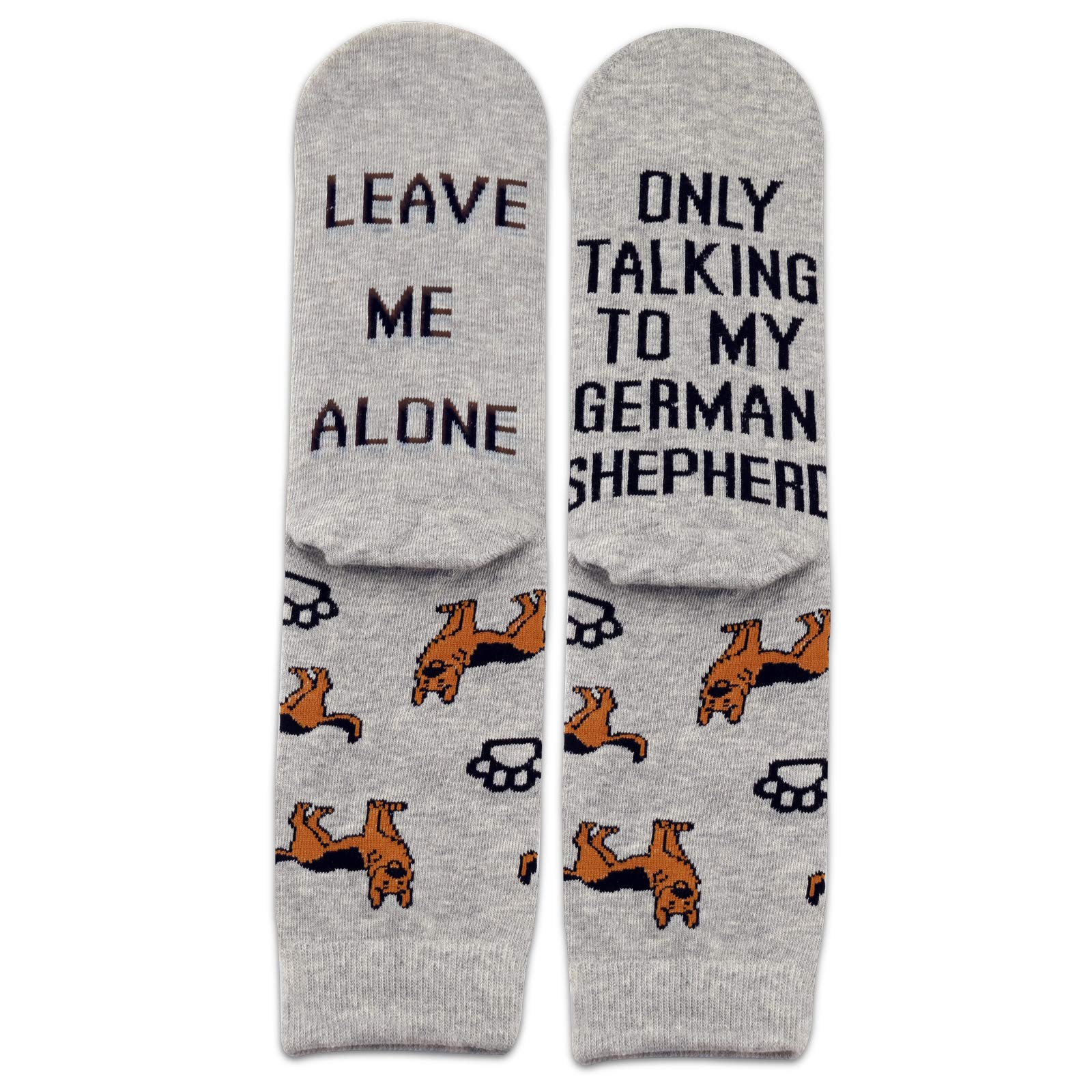 TSOTMO German Shepherd Dog Pet Lover Socks Leave Me Alone Only Talking To My German Shepherd Today Socks Gift for Dog Lover (Shepherd)