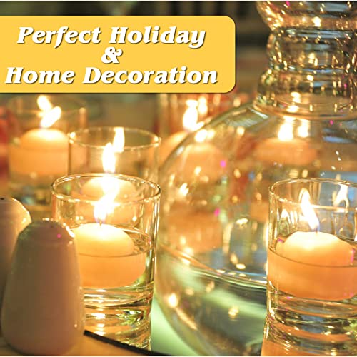 24 Pack 3 Inch Floating Candles for Centerpieces, 3 Inch Long Lasting Small Unscented White Floating Candle for Wedding, Birthday, Holiday & Home Decoration