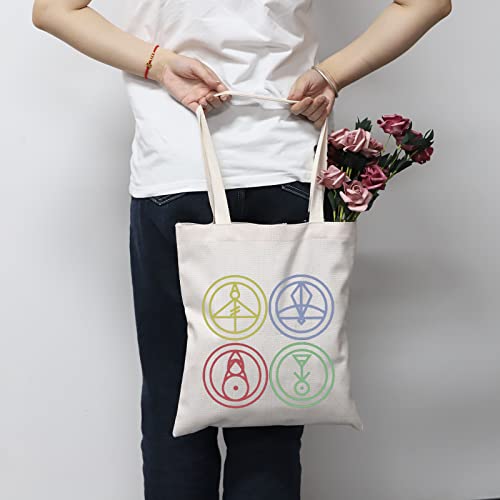 MNIGIU The Owl House Glyph Tote Bag The Owl House Fire Ice Plant Light Glyph Gift (Glyph Tote)