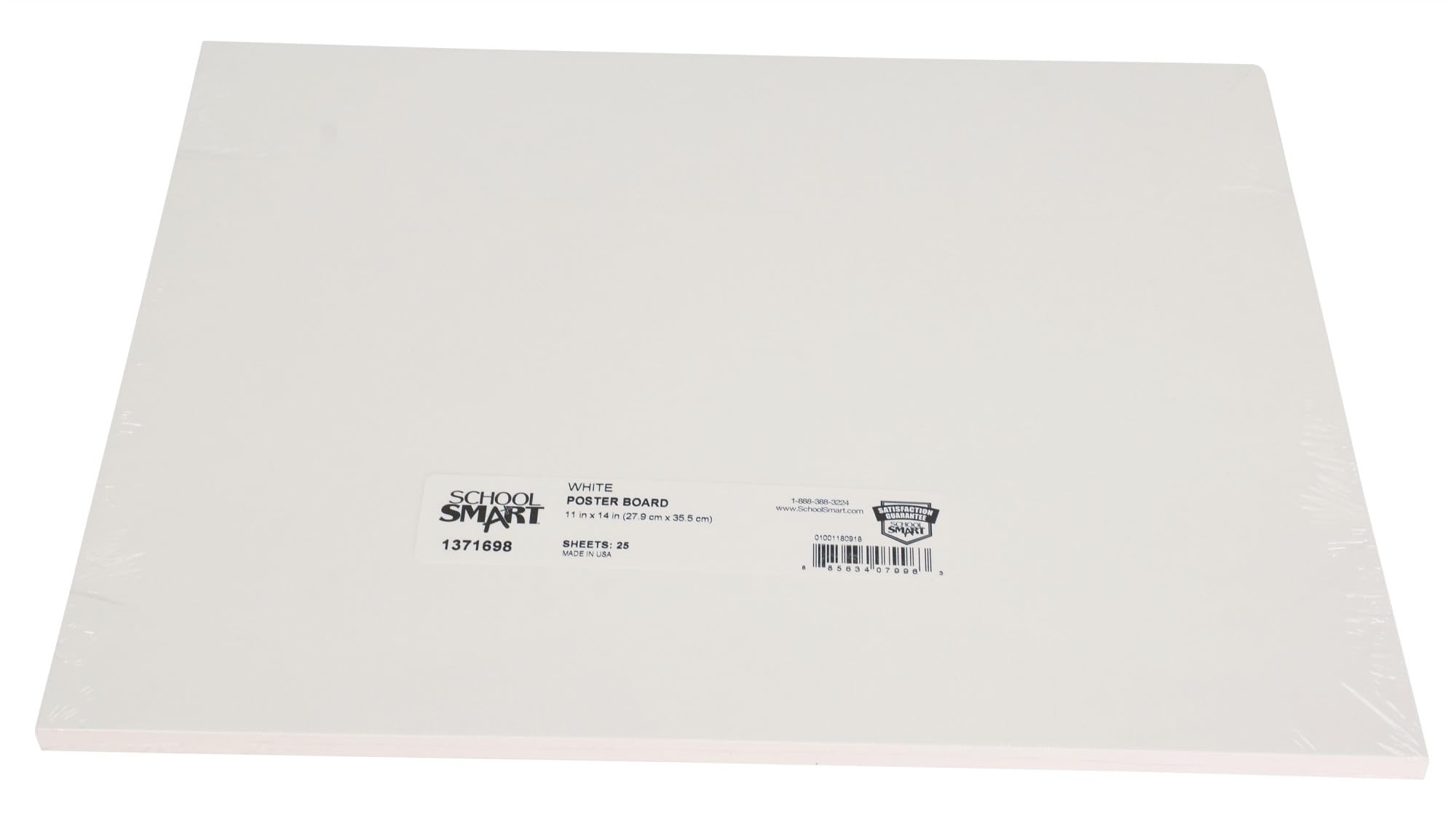School Smart Poster Board, 11 x 14 Inches, White, Pack of 25 - 1371698