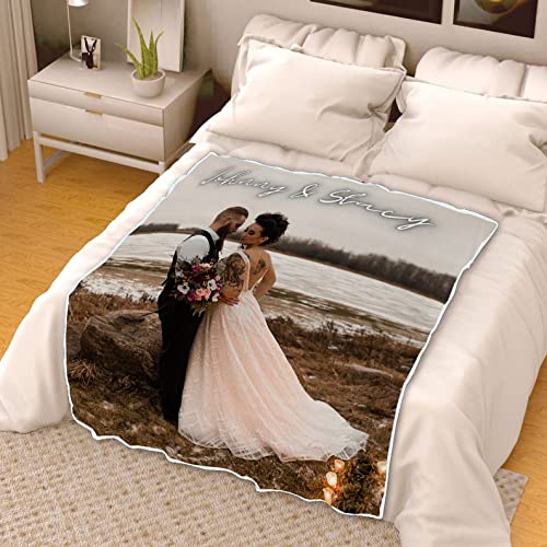 gue Couple Blankets Customized Photo Custom Blanket with Photo Text Personalized Bedding Throw Blankets Customized Flannel Fleece Blankets (80x120cm/31.5x47.2inches)