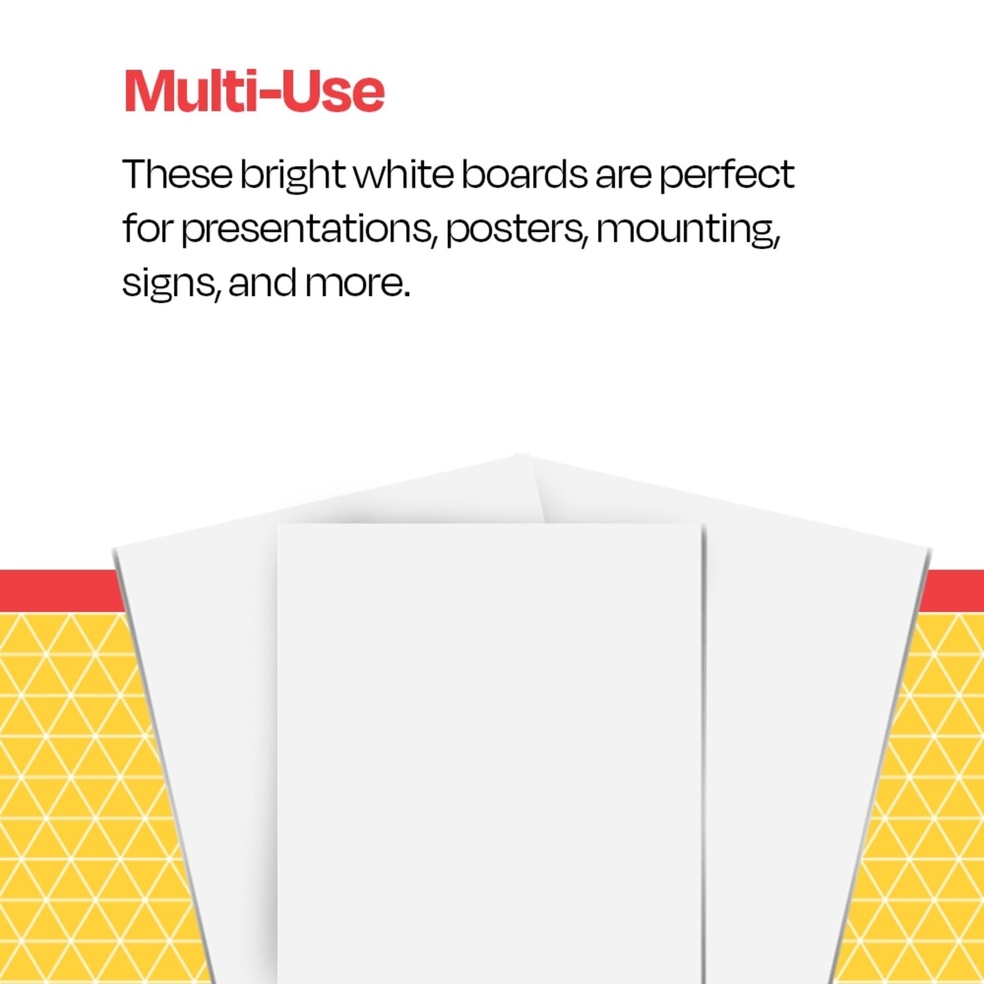 School Smart Poster Board, 11 x 14 Inches, White, Pack of 25 - 1371698