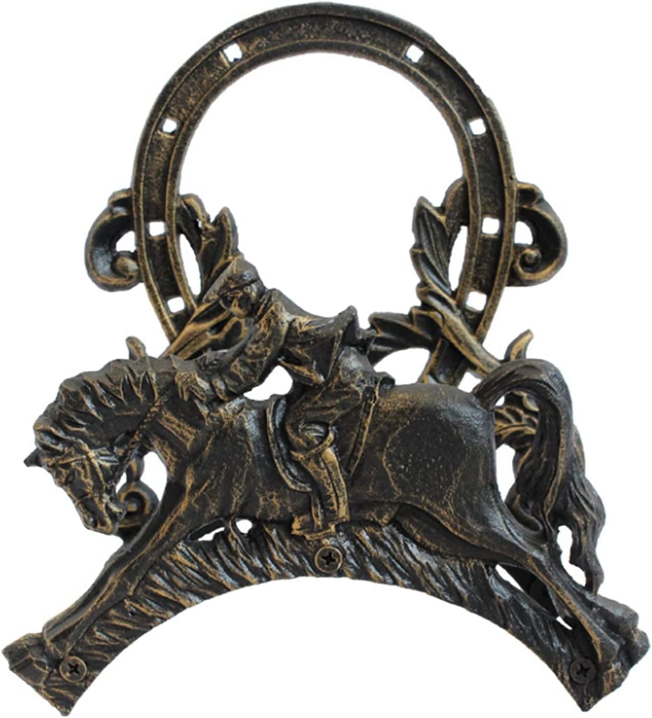 ZSPINJIA Garden Hose Holder Garden Hose Hanger Water Pipe Rack European Style Retro Wrought Iron Horse Style Creative Hose Rack Reel Home Decoration Garden