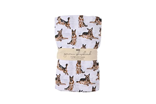 Mud Pie Baby Dog Breed Swaddle Blanket, German Shepherd 47" x 47"