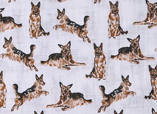 Mud Pie Baby Dog Breed Swaddle Blanket, German Shepherd 47" x 47"