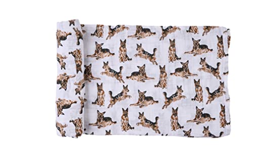 Mud Pie Baby Dog Breed Swaddle Blanket, German Shepherd 47" x 47"