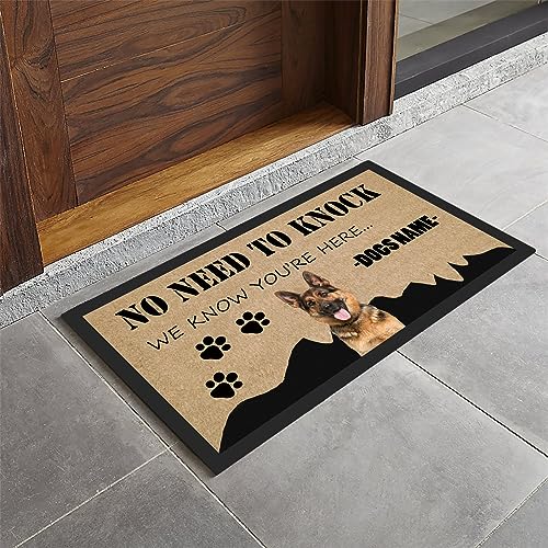 SGBASED Doormat Funny Doormat German Shepherd Entrance Floor Mat Rubber Non Slip Backing Entry Way Door Mat 30x18 Inches