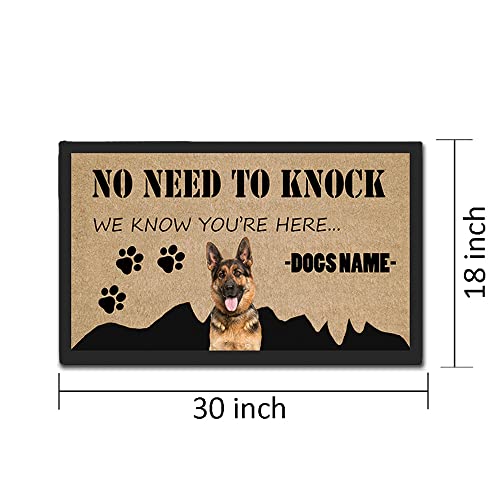 SGBASED Doormat Funny Doormat German Shepherd Entrance Floor Mat Rubber Non Slip Backing Entry Way Door Mat 30x18 Inches