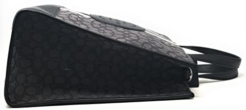 COACH Women's Dempsey Tote 40 In Signature Jacquard With Patch (Black Smoke - Black Multi)