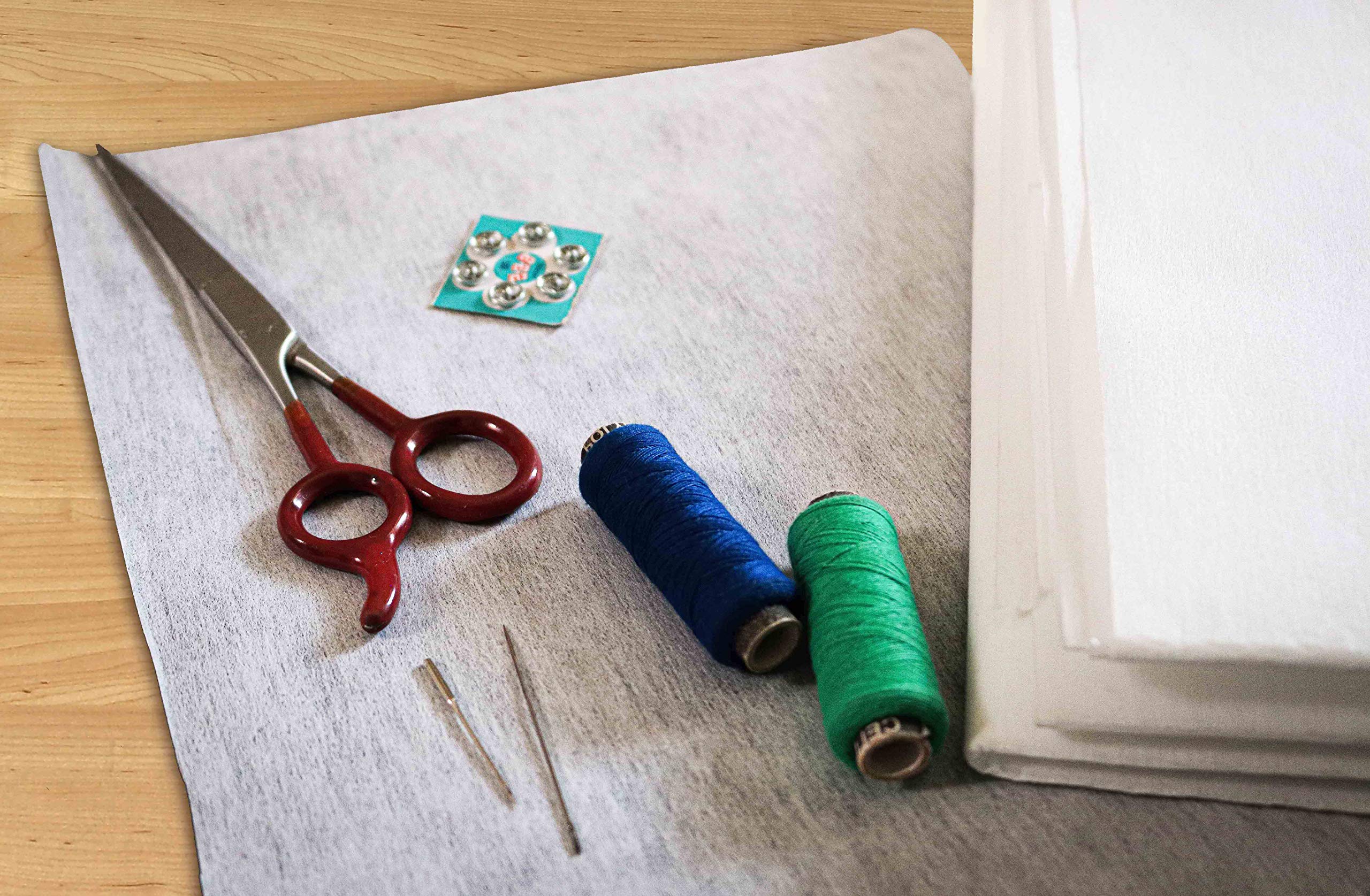MAROBEE Medium Weight Iron On Fusible Interfacing for Sewing Projects, (40 Inch x 3 Yard) White Non-Woven