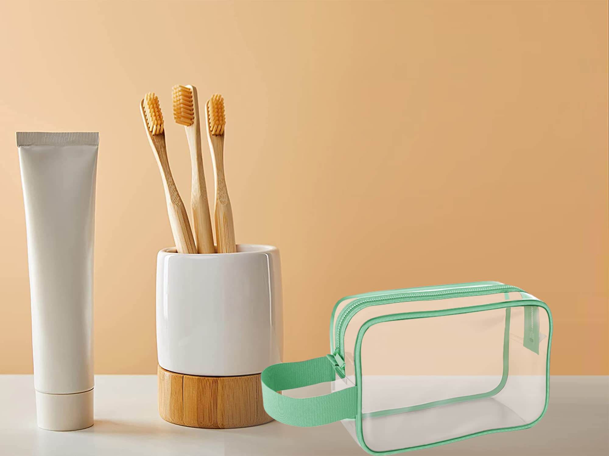 Axe Sickle 4 Pack Clear Cosmetics Bag Waterproof Plastic Organizer Bag with Zipper Portable Clear Makeup Cosmetic Bag for Travel Bathroom Toiletry Organizer