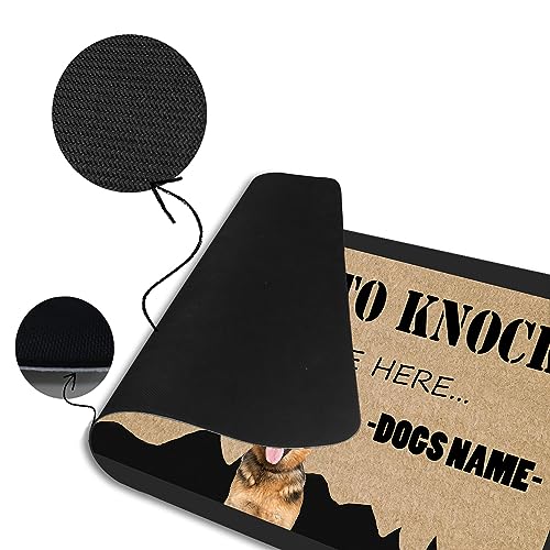 SGBASED Doormat Funny Doormat German Shepherd Entrance Floor Mat Rubber Non Slip Backing Entry Way Door Mat 30x18 Inches