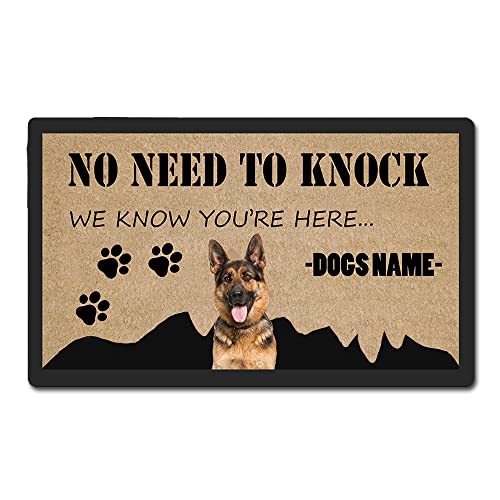 SGBASED Doormat Funny Doormat German Shepherd Entrance Floor Mat Rubber Non Slip Backing Entry Way Door Mat 30x18 Inches