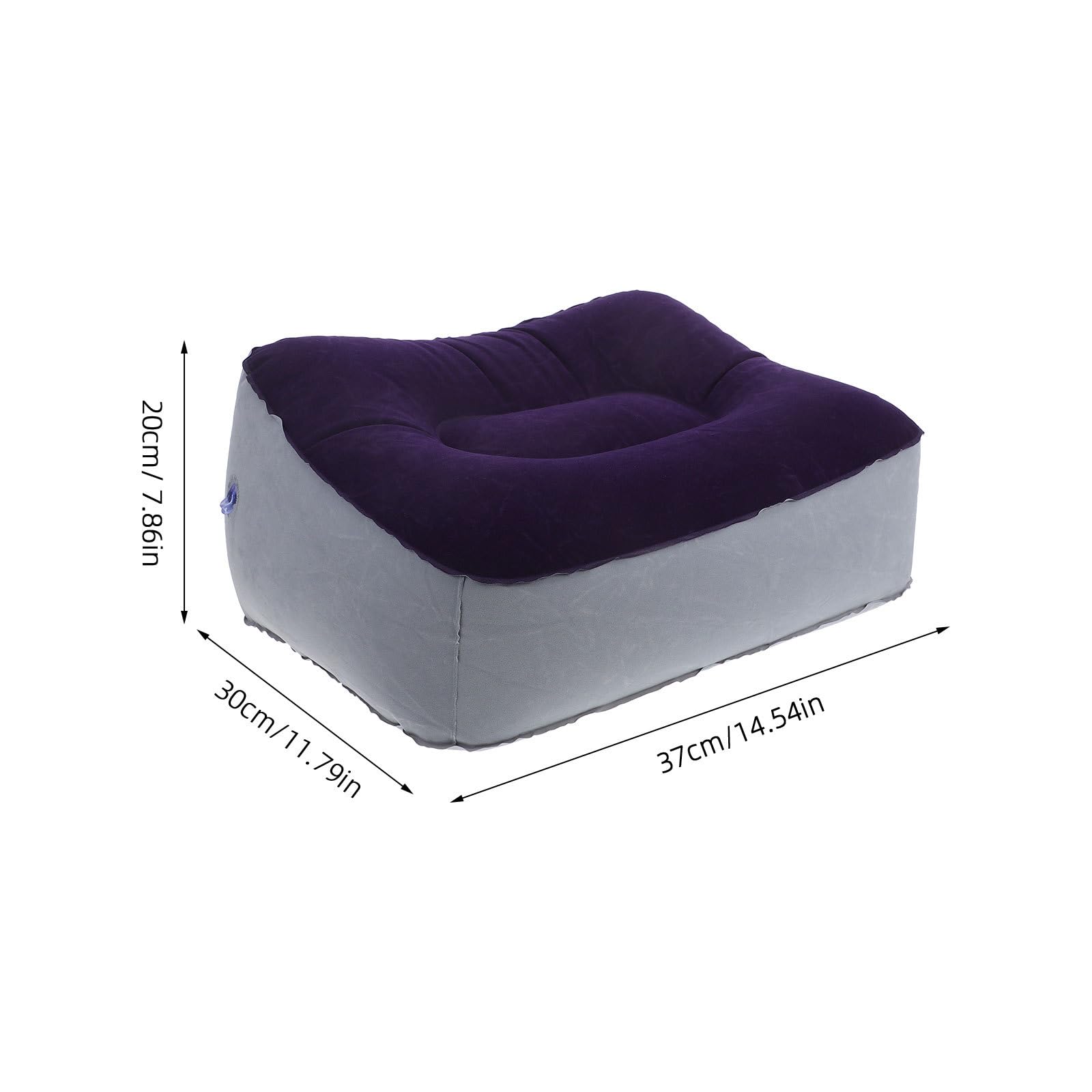 BESPORTBLE Inflatable Foot Rest Pillow Travel Footrest Cushion Outdoor Airplane Massage Stool Relax Cushion 2 Pcs (Grey Blue)