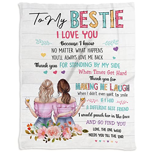 Pawzity Best Friend Blankets for Women, Bestie Blanket Friends - Best Friend for Best Friends, Bestfriend, Xmas Friend Gifts - Friendship Throw Blanket