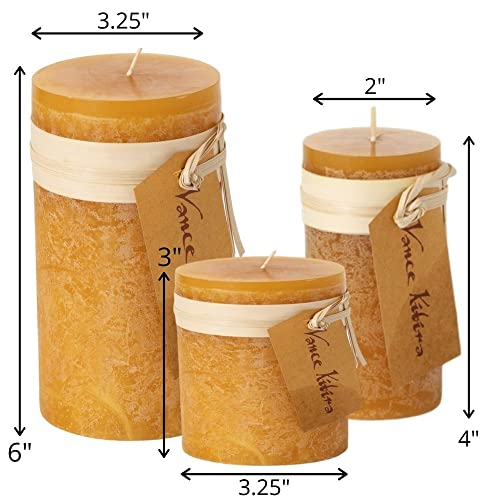 Sullivans Vance Kitira Set of 3 Pillar Candles, Clean-Burning, Environmental-Friendly, Scentless, Real-Wax Candles, Home Décor, Hosting Décor