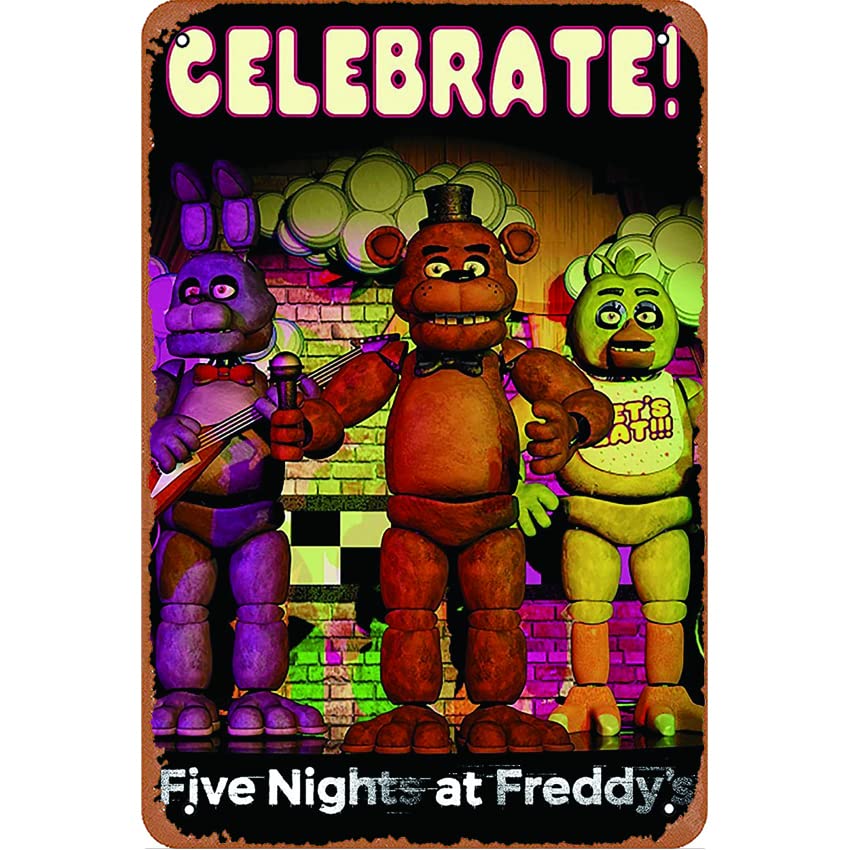 Ysirseu Five Nights At Freddy's-Celebrate Premium Wall Poster Movies & TV series Poster Tin Sign Vintage Metal Pub Club Cafe bar Home Wall Art Decoration Poster