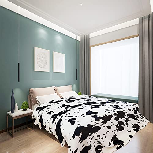 Cow Print Throw Blanket Light Weight Fleece Blanket with Cow Print Couch Sofa for Boys Girls Adults Student (40x60 inch)