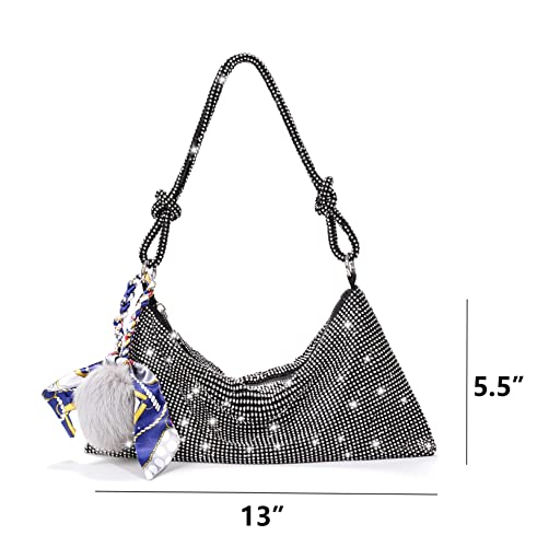 sveter Black Rhinestone Purse for Women Evening Bag Sparkly Clutch