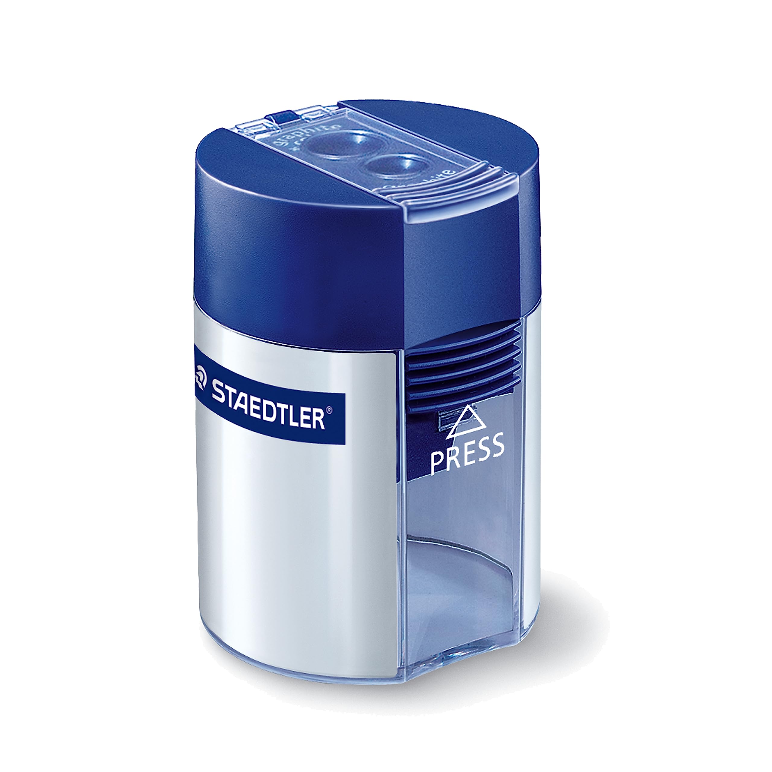 Staedtler Double Hole Pencil Sharpener, Two Holes for Standard Pencils, Large Colored Pencils, and Makeup Pencils, 512 006