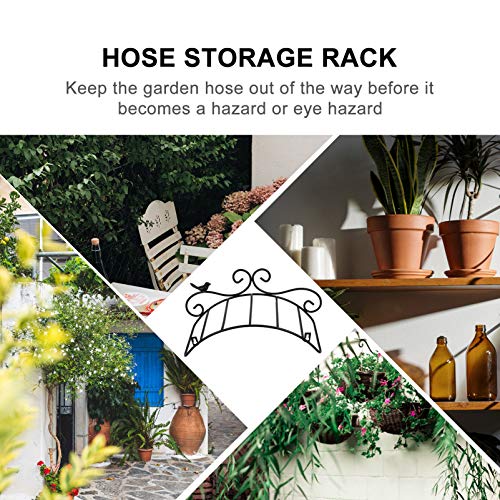 YARNOW 2pcs Tube Bracket Yard Bird Pipe Pressure Patio Nozzles Tools Mounted- with Vintage Keep Car Black Hook Accessory Wire Garden Metal Organizer Antique Inch Mount Your Washer Water