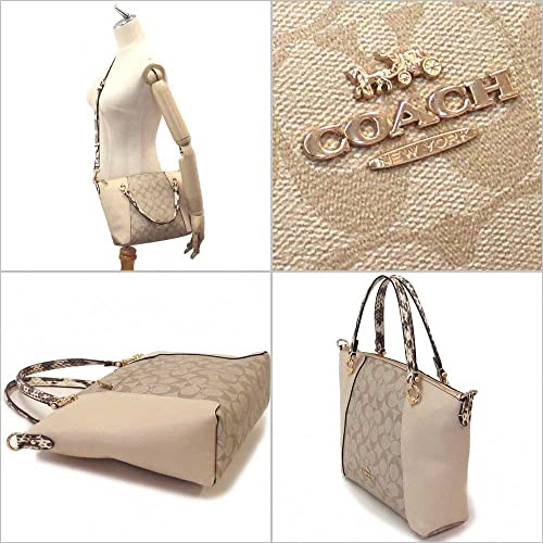 COACH Kacey Satchel In Colorblock Signature Canvas (IM/Lt Khaki/Ivory Multi)