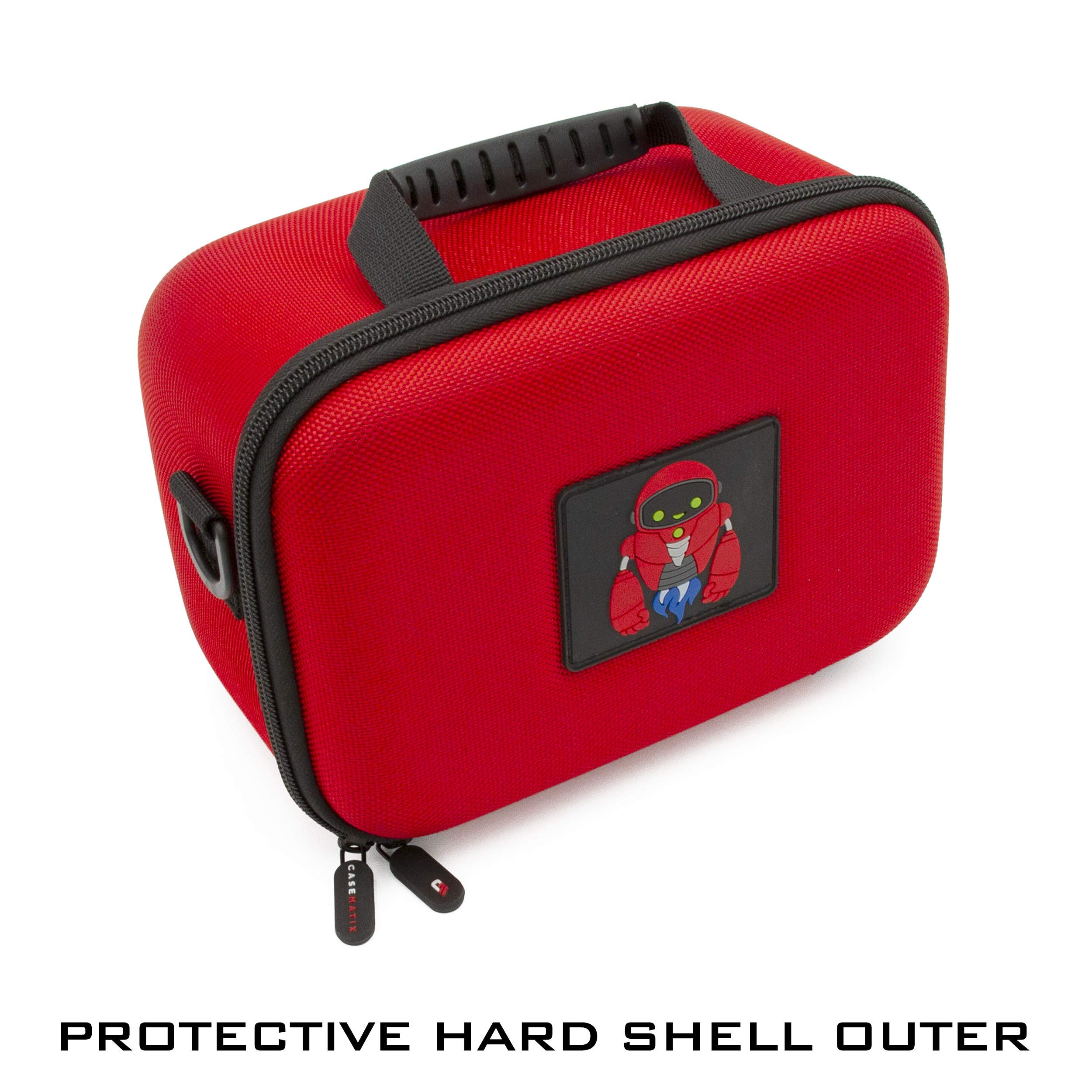 CASEMATIX Hard Shell Travel Case Compatible with Nintendo Switch Mario Kart Live Home Circuit Kart - Carrying Case with Shoulder Strap and Padded Divider, Red
