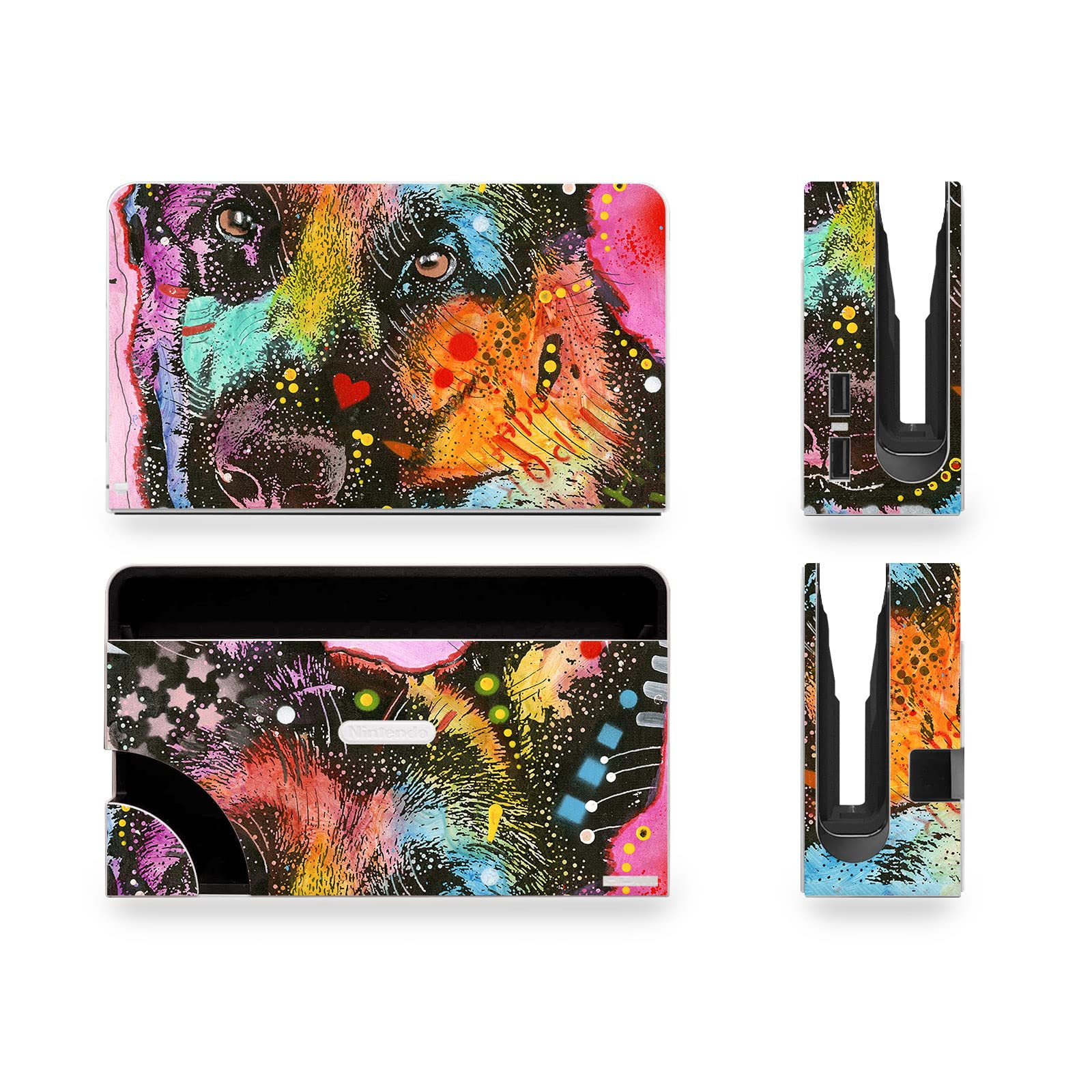 Head Case Designs Officially Licensed Dean Russo German Shepherd Animals Vinyl Sticker Gaming Skin Decal Cover Compatible With Nintendo Switch OLED Bundle