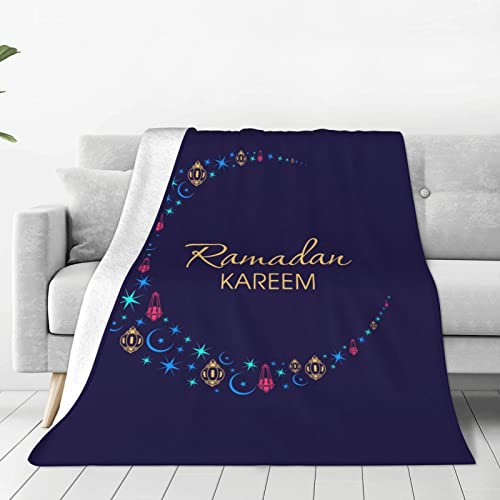 VJXZVJ Ramadan Kareem 2023 Blanket Throw Flannel Blanket All Season Light Weight Living Room/Bedroom Warm Blanket ,80"x60"
