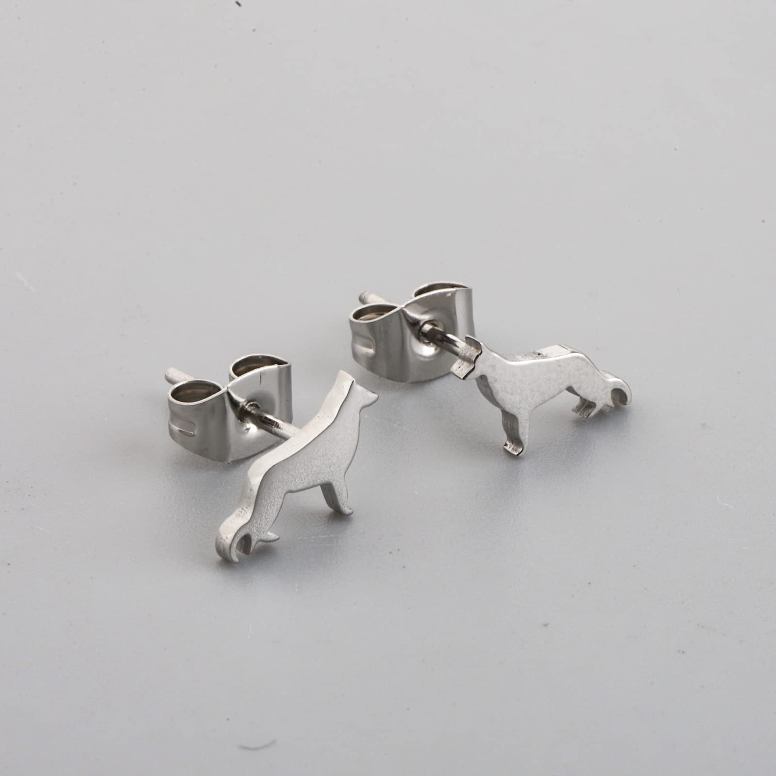 OKEYCH German Shepherd Lover Gift German Shepherd Dogs Stud Earrings Shepherd Mama Jewelry German Shepherd Owner Gift Dog Mom Jewelry (German Shepherd Stud Earrings)