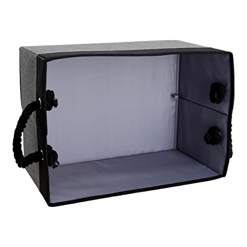 SAM AND MABEL Large Fabric Storage Baskets for Organizing - 16.5"(L) x 11.8"(W) x 9.8"(H) Pack of 3 Toy Organizers and Storage Bins, Collapsible Storage Bins for Shelves (Warm Black and Gray)
