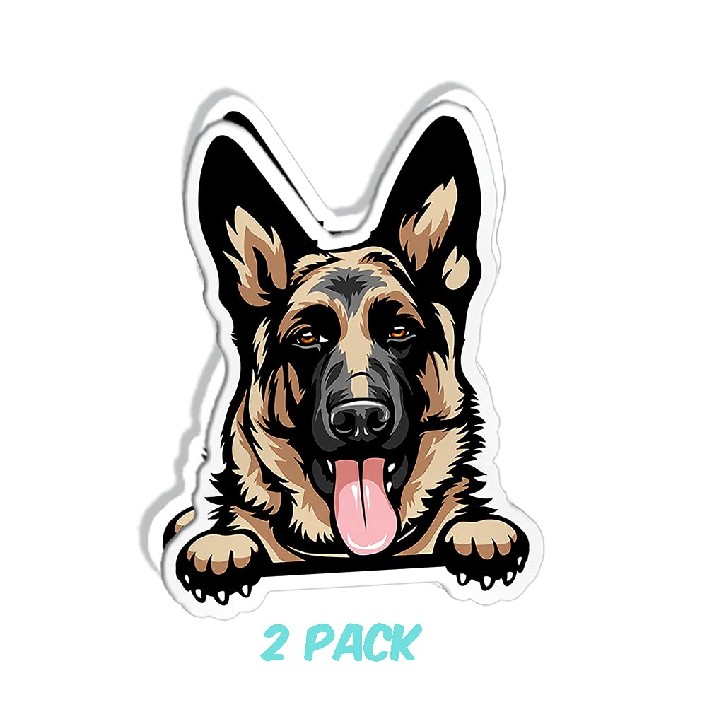 German Shepherd Peeking Paws Sticker (2 Pack) 4β x 3β German Shepherd Vinyl Decals for Cars, Car Windows, Water Bottles, Phones. Gift for German Shepherd Owner, K9