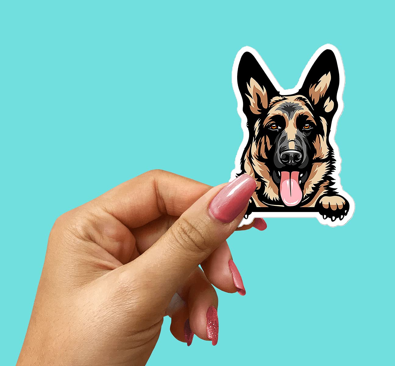 German Shepherd Peeking Paws Sticker (2 Pack) 4β x 3β German Shepherd Vinyl Decals for Cars, Car Windows, Water Bottles, Phones. Gift for German Shepherd Owner, K9