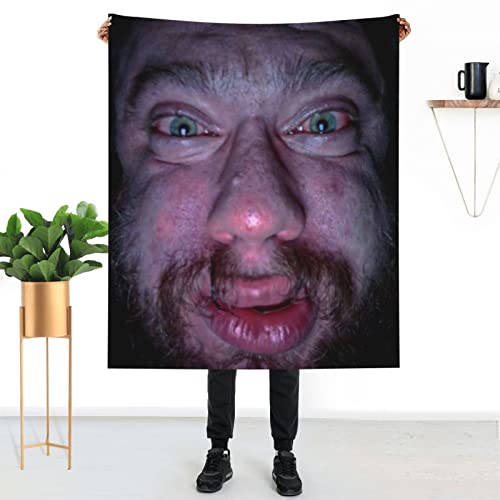Flannel Sam Meme Hyde Face Blanket 50"X40" Soft Cozy Lightweight Fluffy Microfiber Funny Blanket All Season Meme Throw Blankets Fuzzy Plush for Sofa Bed Couch