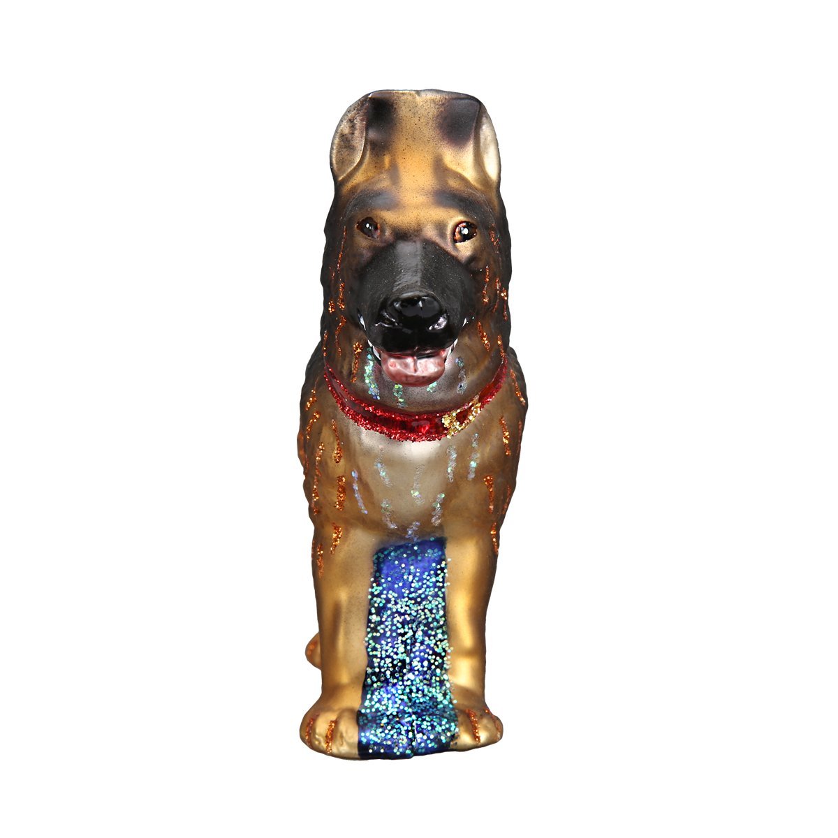 Old World Christmas Dog Collection Glass Blown Ornaments for Christmas Tree, German Shepherd
